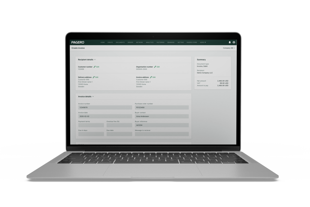 Pagero - Integration with Unit4