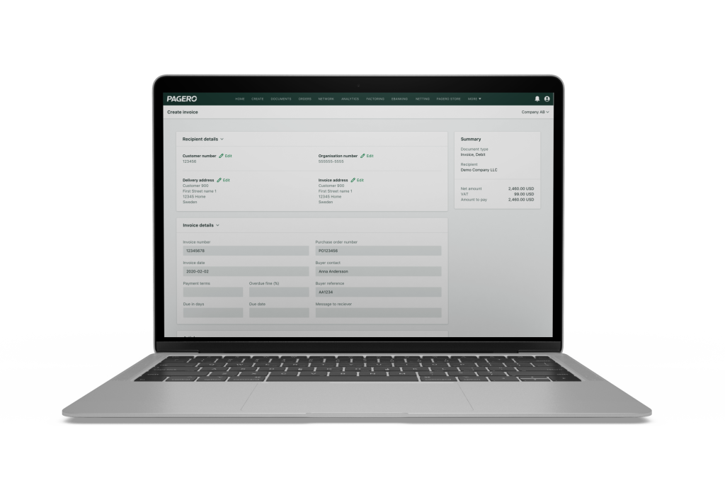 Pagero - Integration with Unit4